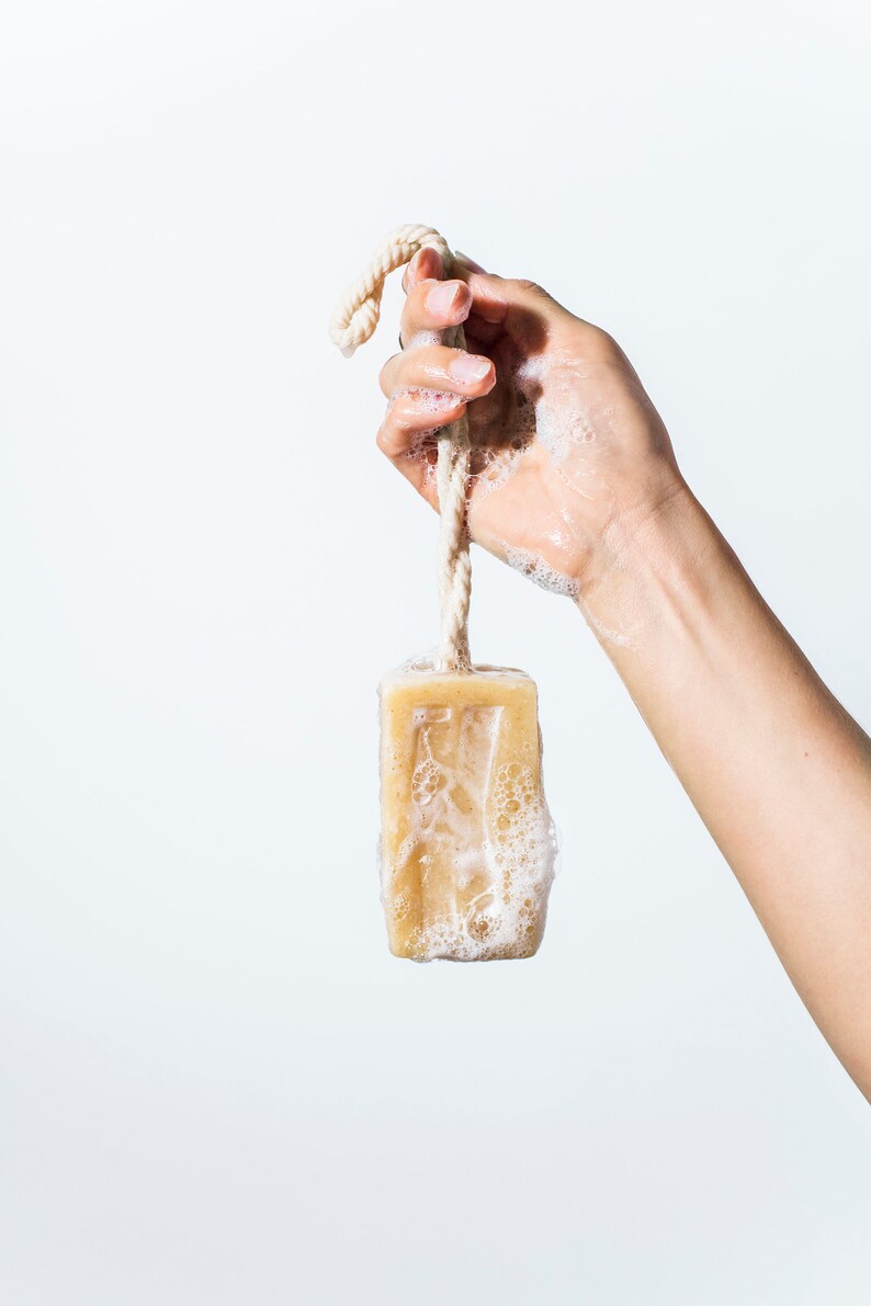Turmeric Soap on a Rope With Exfoliating Oatmeal Handmade - Etsy