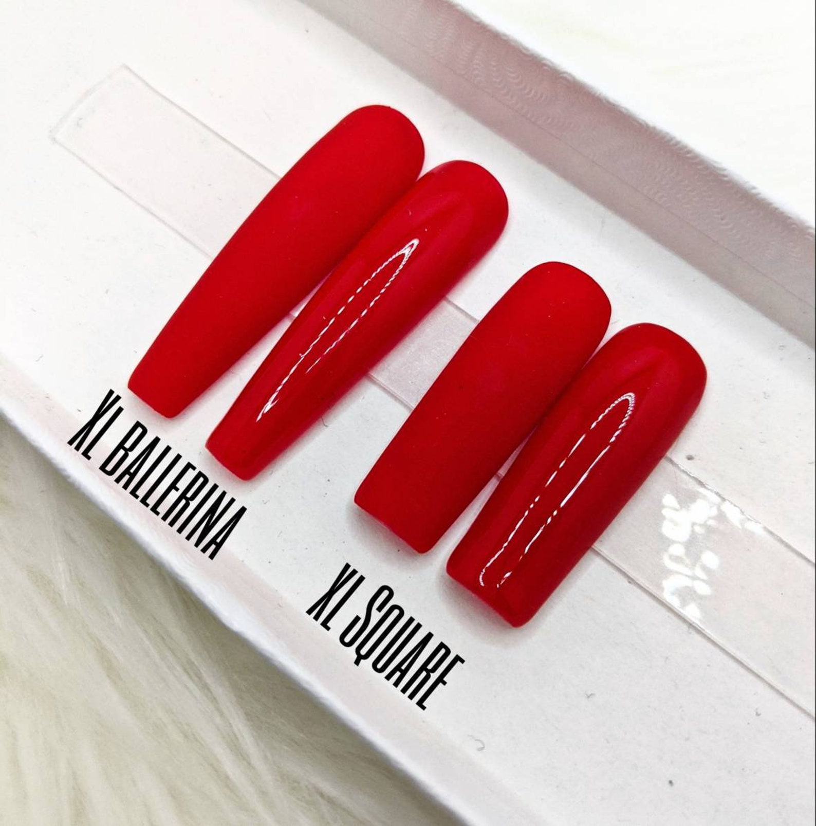 Red Press on Nails Length and Shape Options AVAILABLE Gel - Etsy