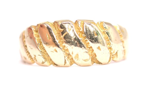 Stunning Antique 18ct Yellow Gold Embossed Ring Hallmarked - Etsy