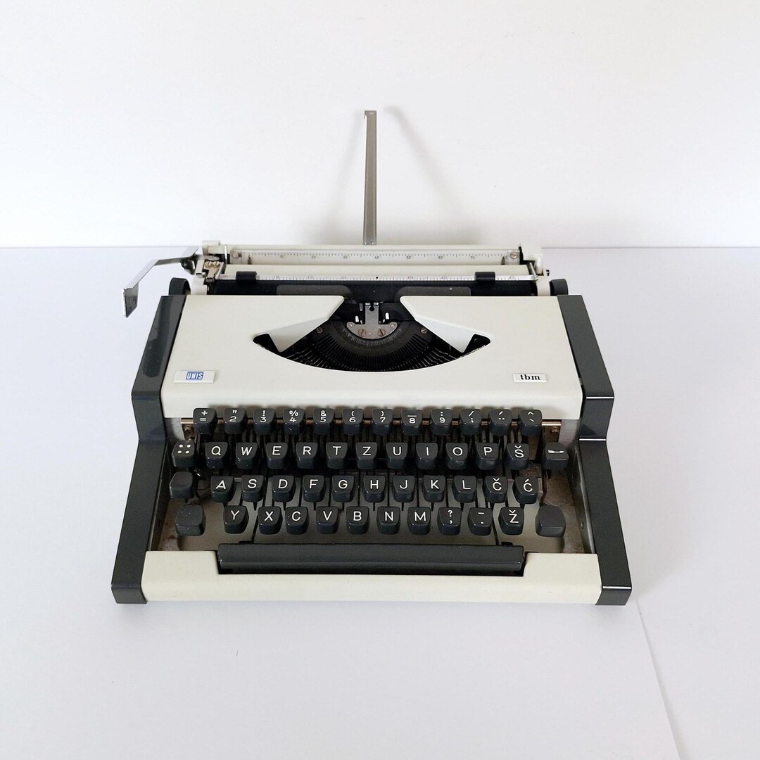 Vintage Typewriter White UNIS Tbm / Mid Century Modern / Midcentury 70s ...