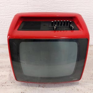 Vintage Portable Red TV Set From Yugoslavia, Iskra Galeb, 70's Retro ...