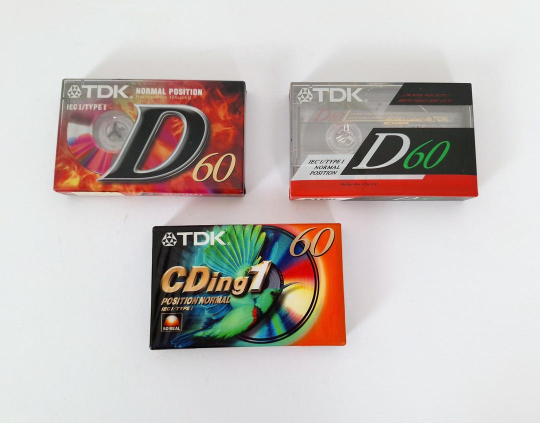 Vintage TDK Pack of 3 Cassette Tapes D60 High Output Type I New Sealed - Etsy