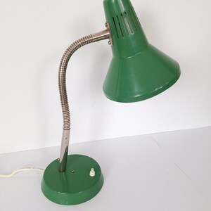 Vintage Gooseneck Green Desk Lamp / Table Lamp Green / Industrial Metal ...
