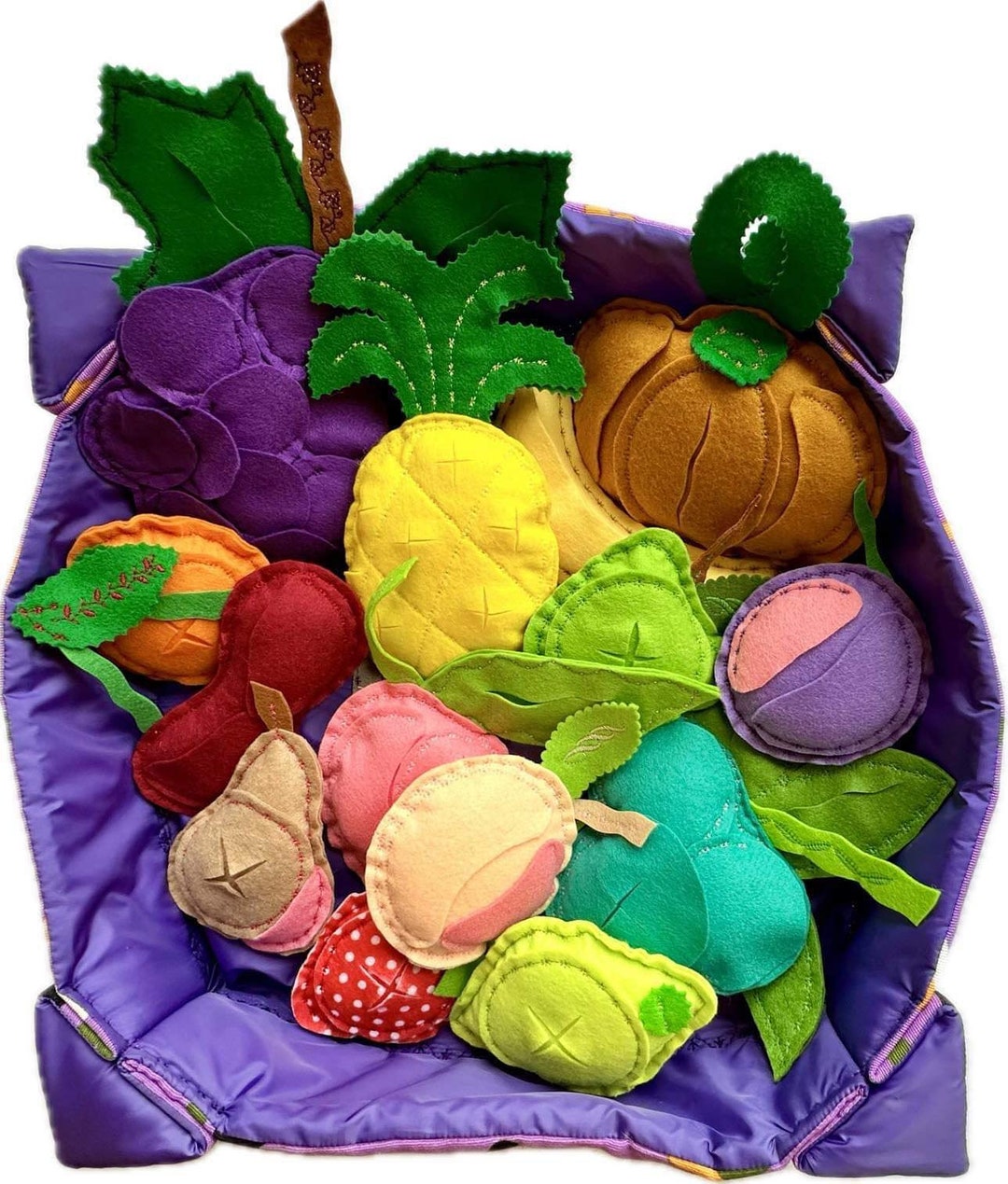 Soft Basket With 14 Fruits for Finding Treats 30x30 Cm (12 Inches) - Etsy