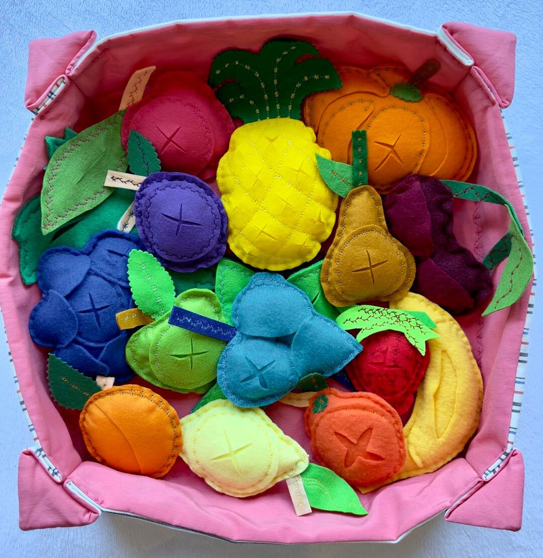 Soft Basket With 14 Fruits for Finding Treats 30x30 Cm 12 Inches - Etsy
