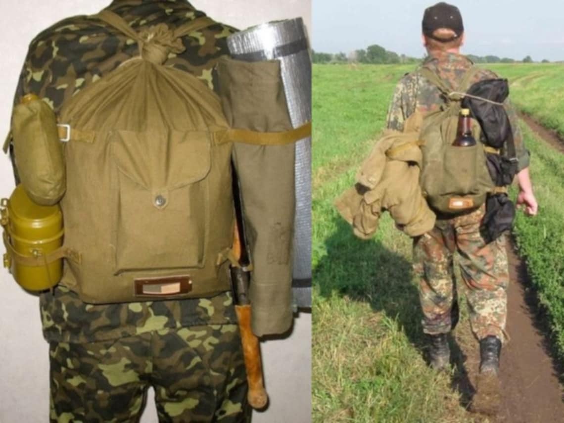 Russian Army Backpack Sidor VESHMESHOK Sack Olive OD 35L USSR | Etsy