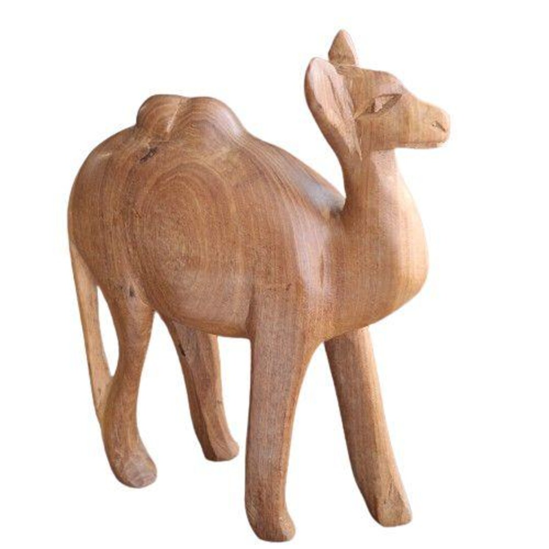 Moroccan Hand Carved Thuya Wood Camel Figurine 7.25 Tall Home Décor All ...