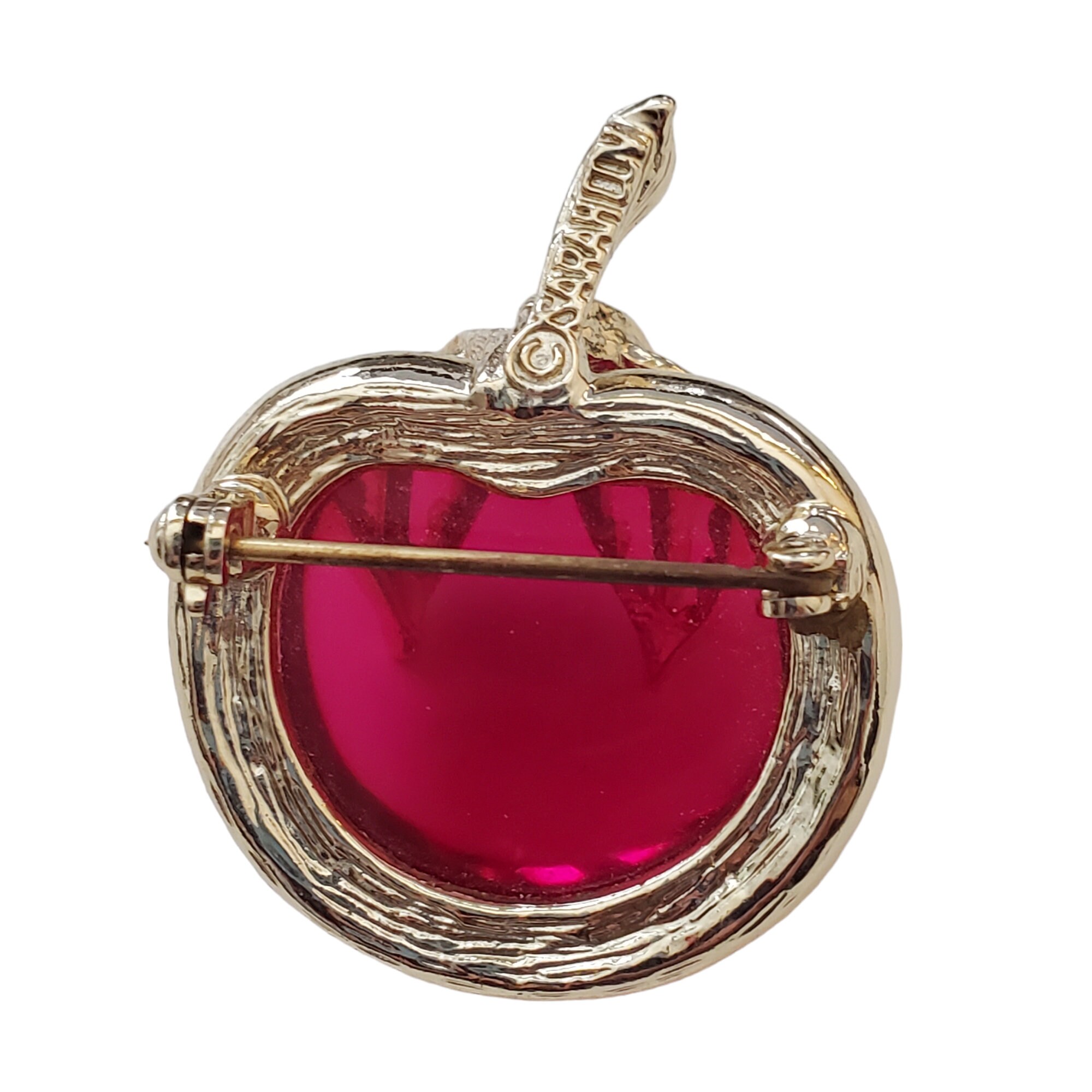 Sarah Coventry Gold Tone burgundy Jelly Belly Bright Pink Lucite Center ...