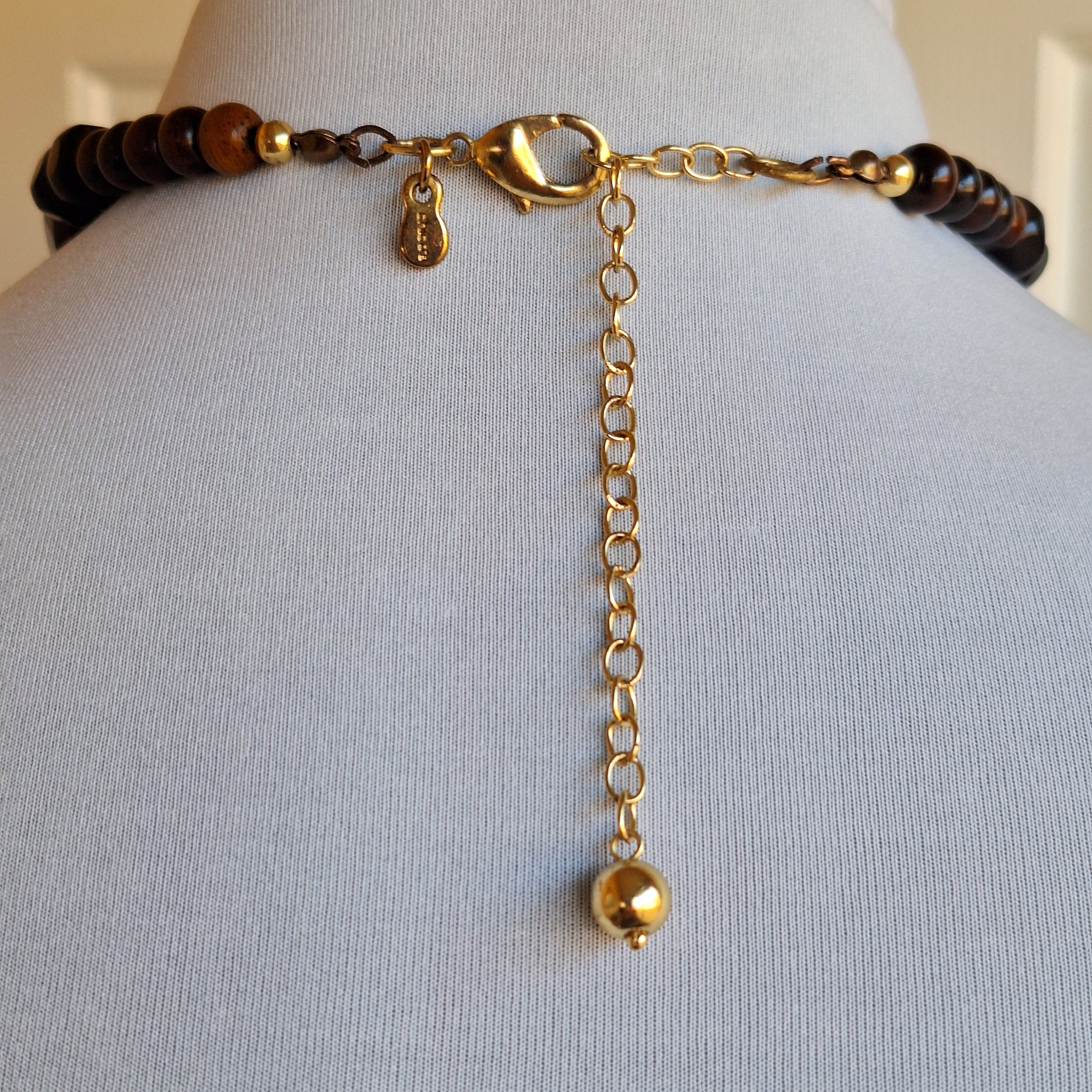 Vintage Chico's Necklace Earth Tone Stones Beads Tribal 24 Long With 4 ...