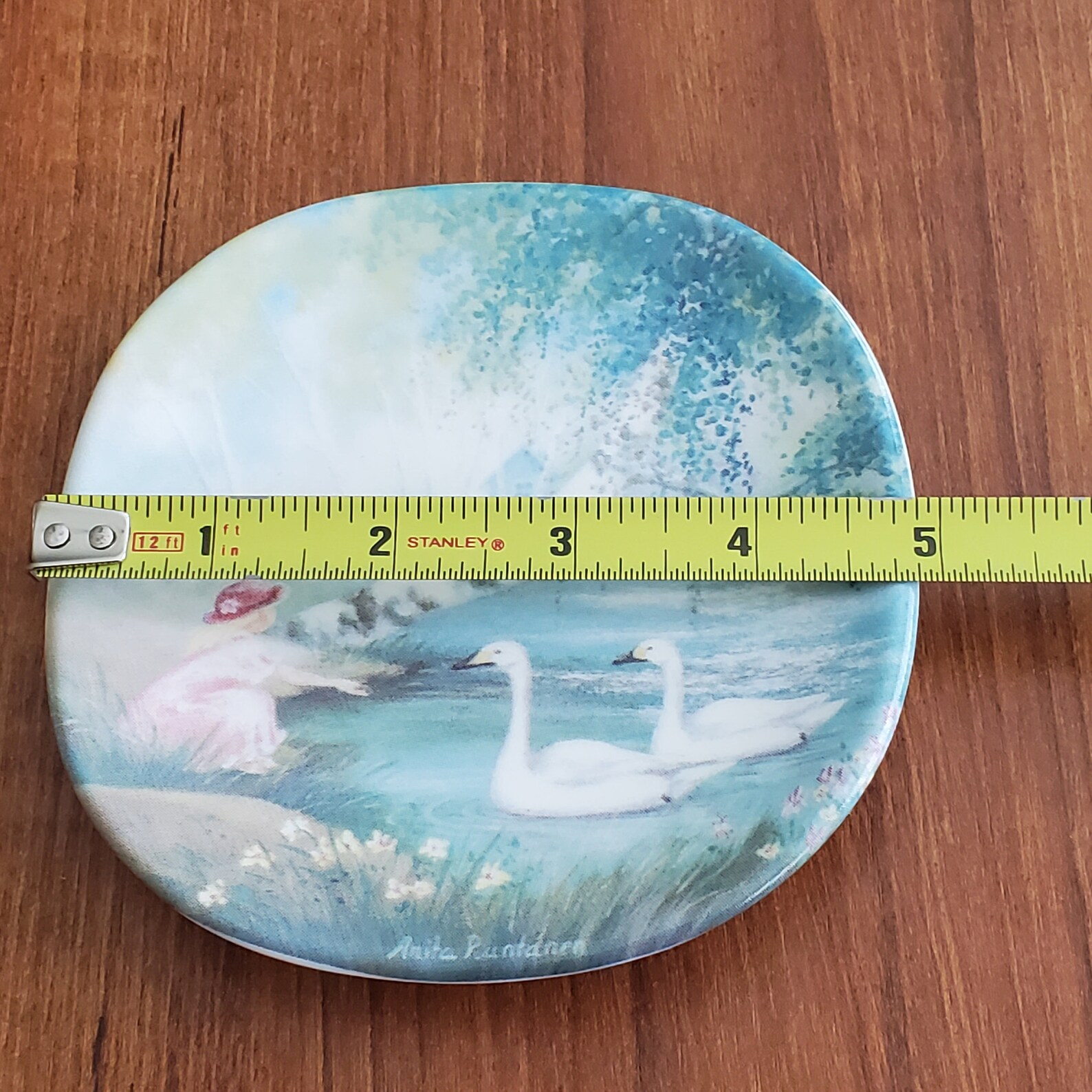 Arabia of Finland Collectible Small Wall Plate Titled Child and Swans ...