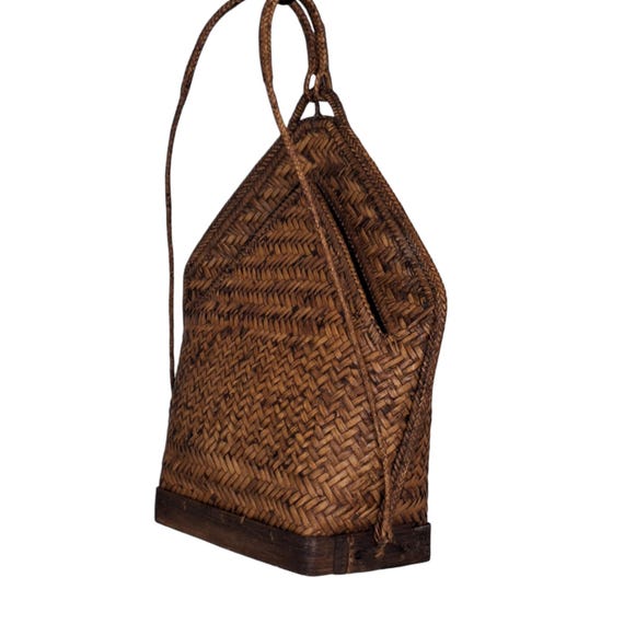 1960s Handwoven Harvesting Backpack Shoulder Style Ca… - Gem