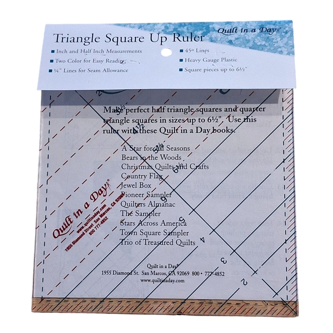 Quilt in a Day Triangle Square up Ruler for Quilting Eleanor Burns 6 1/ ...