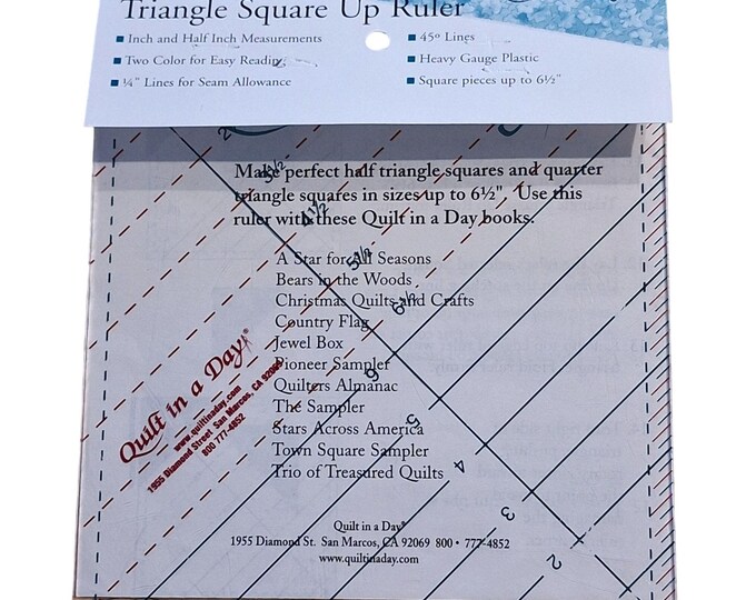 Quilt in a Day Triangle Square up Ruler for Quilting Eleanor Burns 6 1/ ...