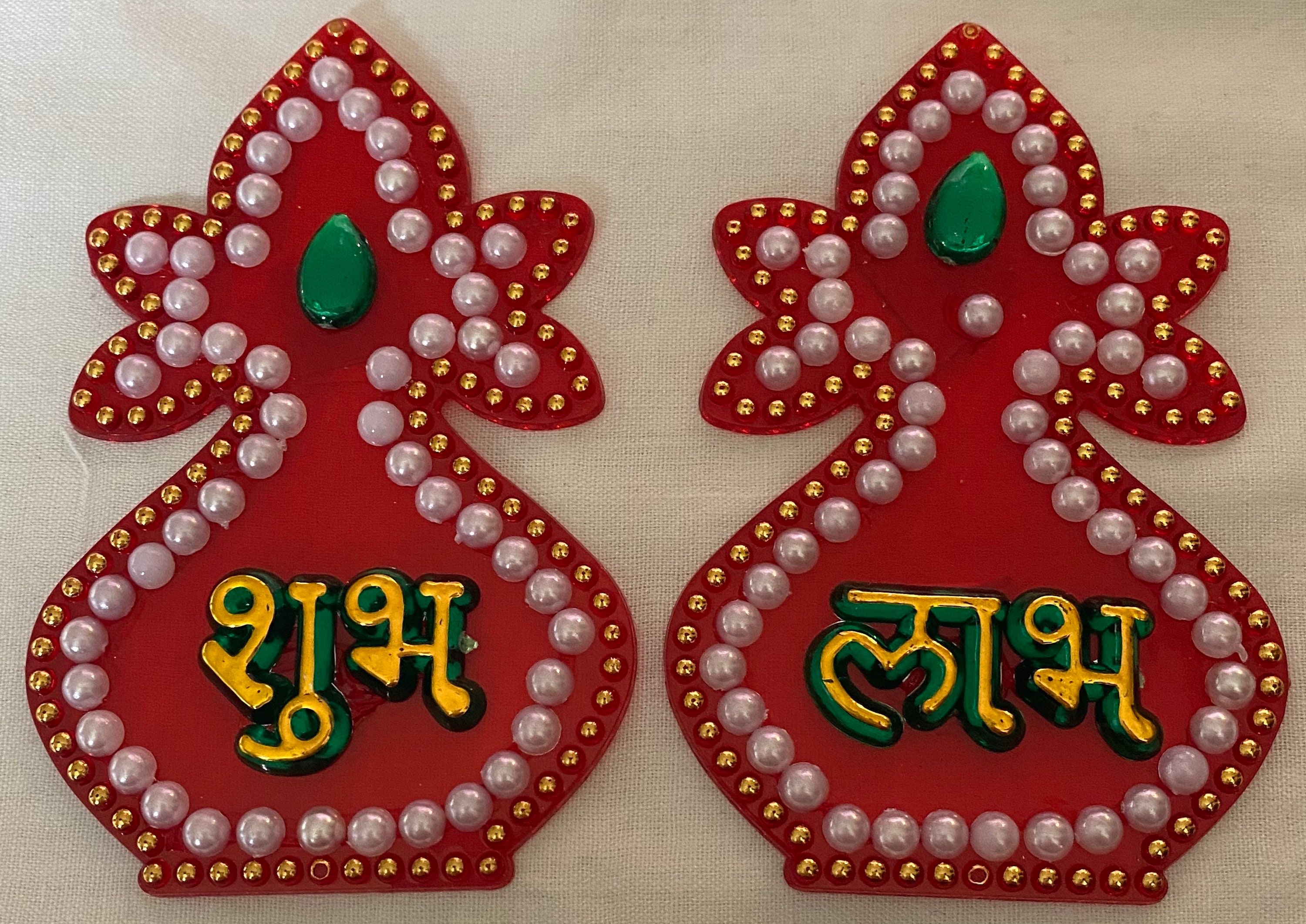 Acrylic Shubh-labh Home Decor Free Shipping - Etsy UK