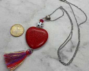 Red Howlite Necklace | Etsy