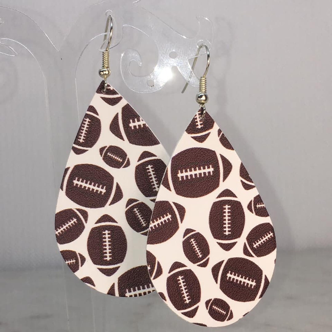 Football Teardrop Earrings - Etsy