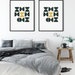 Mid-century PRINTABLE Wall Art, Navy Blue and Yellow Graphic Print, MCM ...