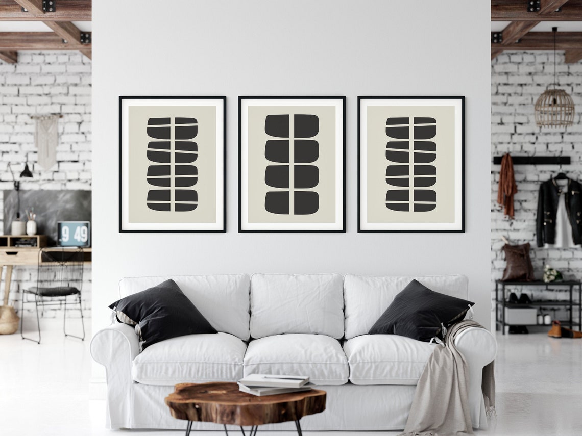 MCM Wall Art Set of 3 Prints Mid-century Modern Art Gallery - Etsy