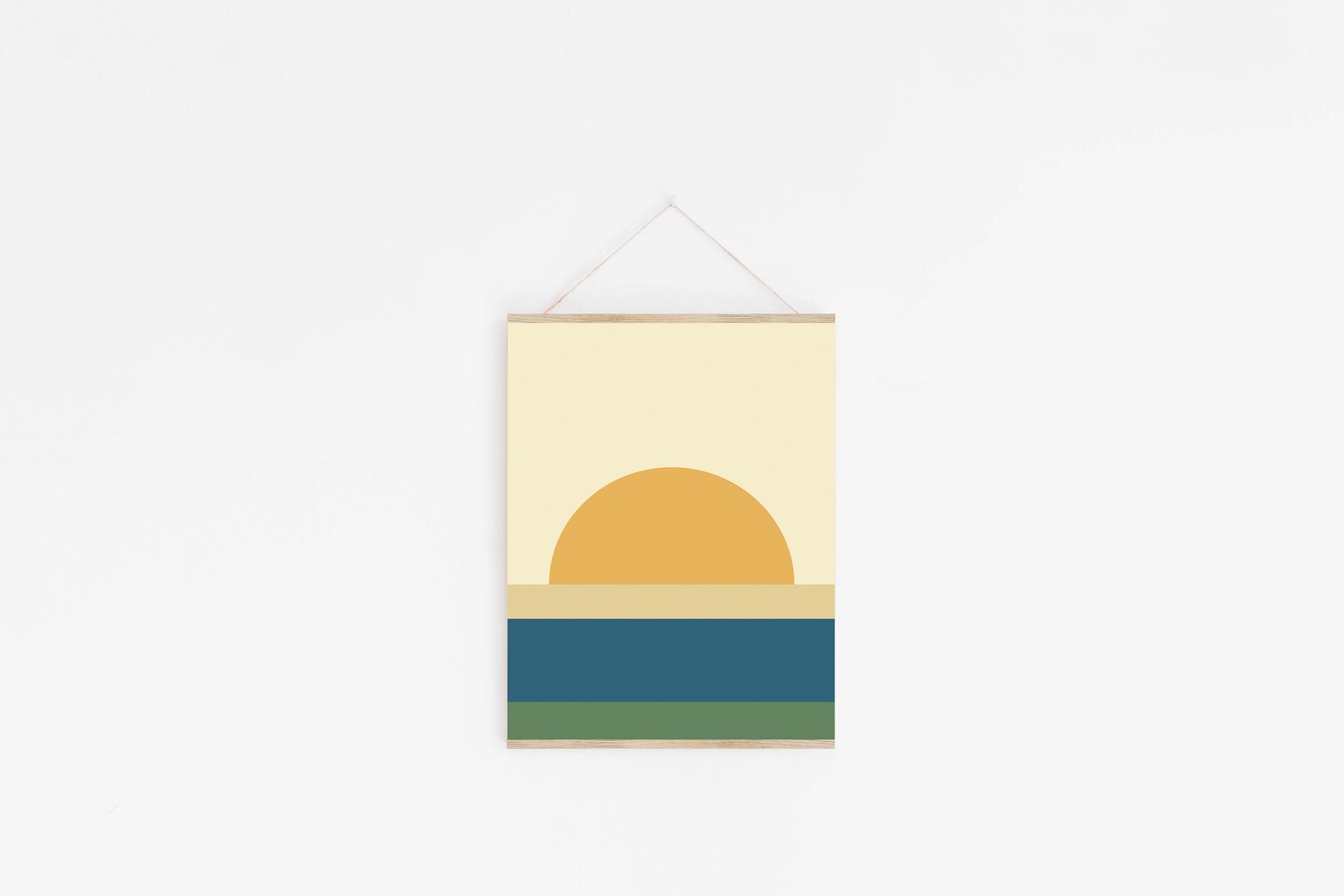 Abstract Beach Print, PRINTABLE Wall Art, Color Block Wall Art, Blue Green and Yellow Digital ...