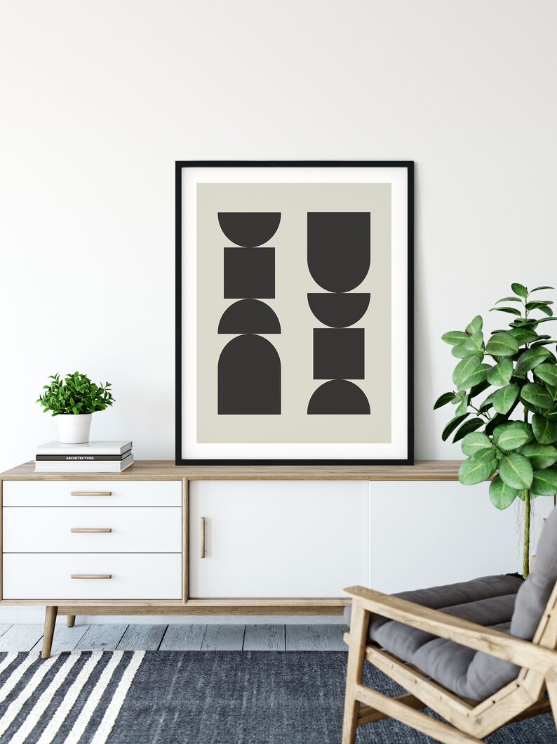 Printable Geometric Shape Wall Art Minimalist Downloadable - Etsy