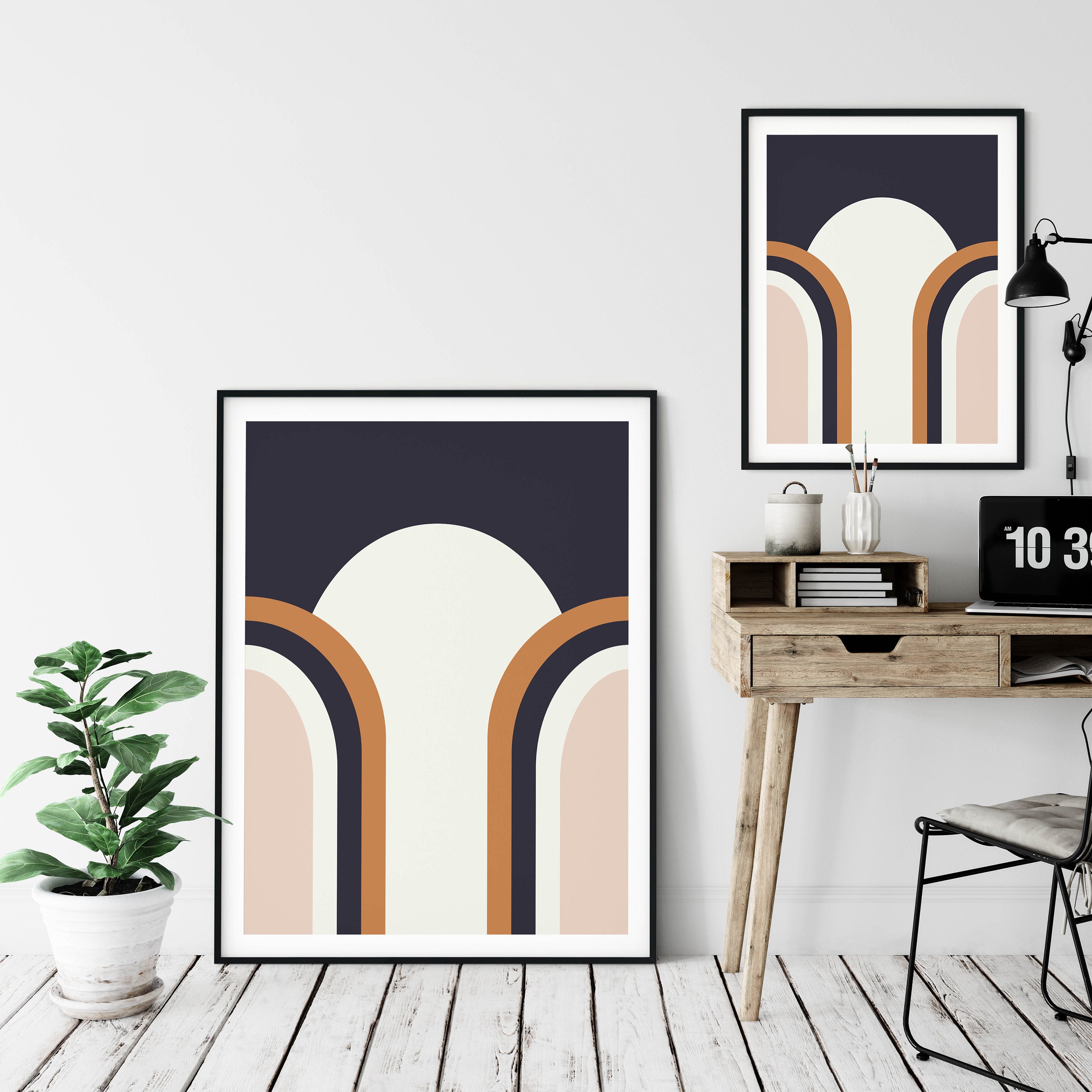 70s PRINTABLE Wall Art, Retro Art Print, Pink & Navy Digital Print ...