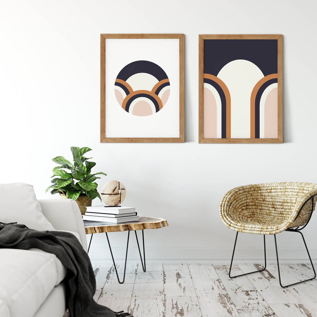70s Art Print Set of 2 Retro DOWNLOADABLE Wall Art Set - Etsy
