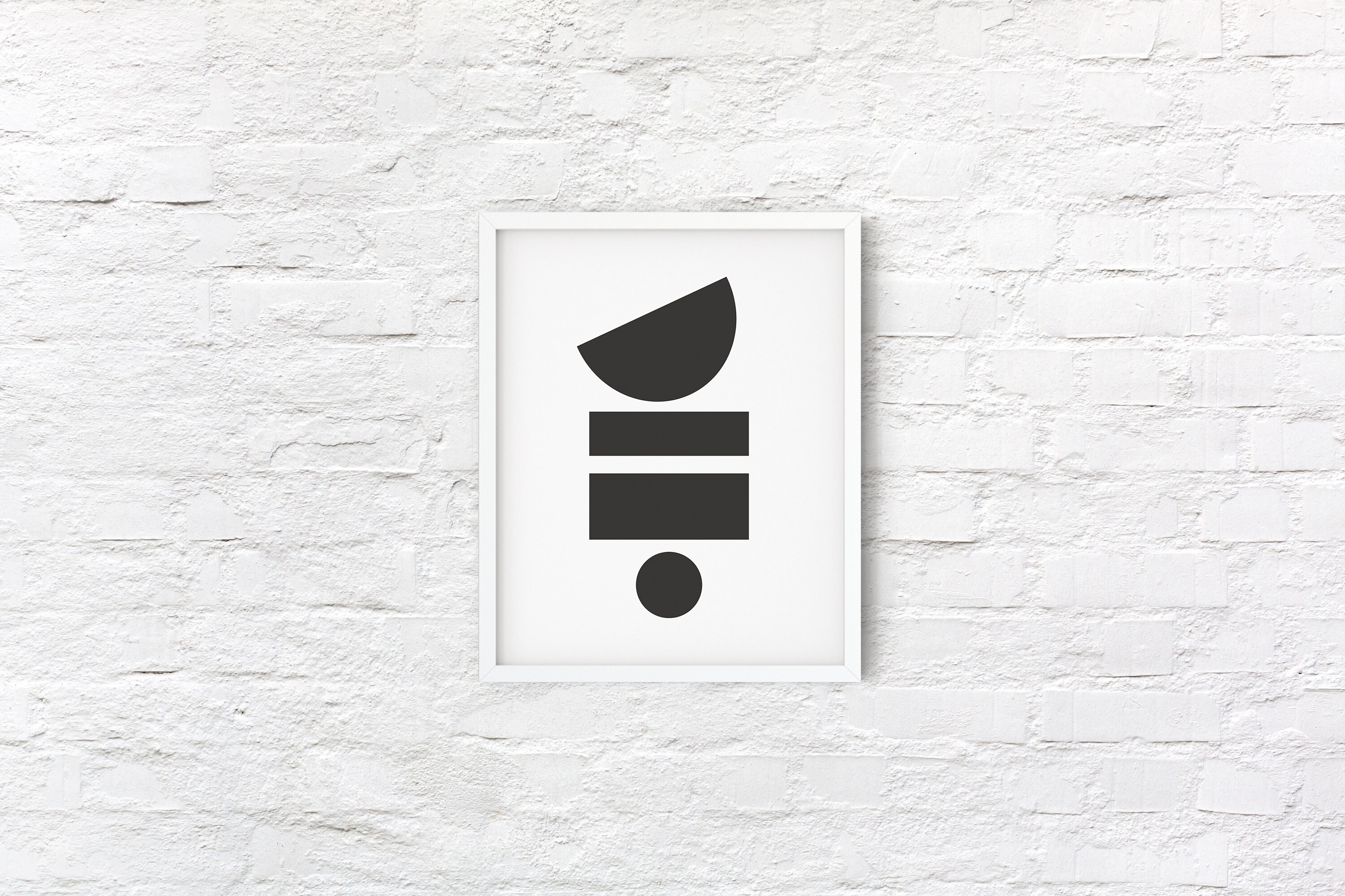 Mid-century Downloadable Art, MCM Graphic Print, Black and White Shapes ...