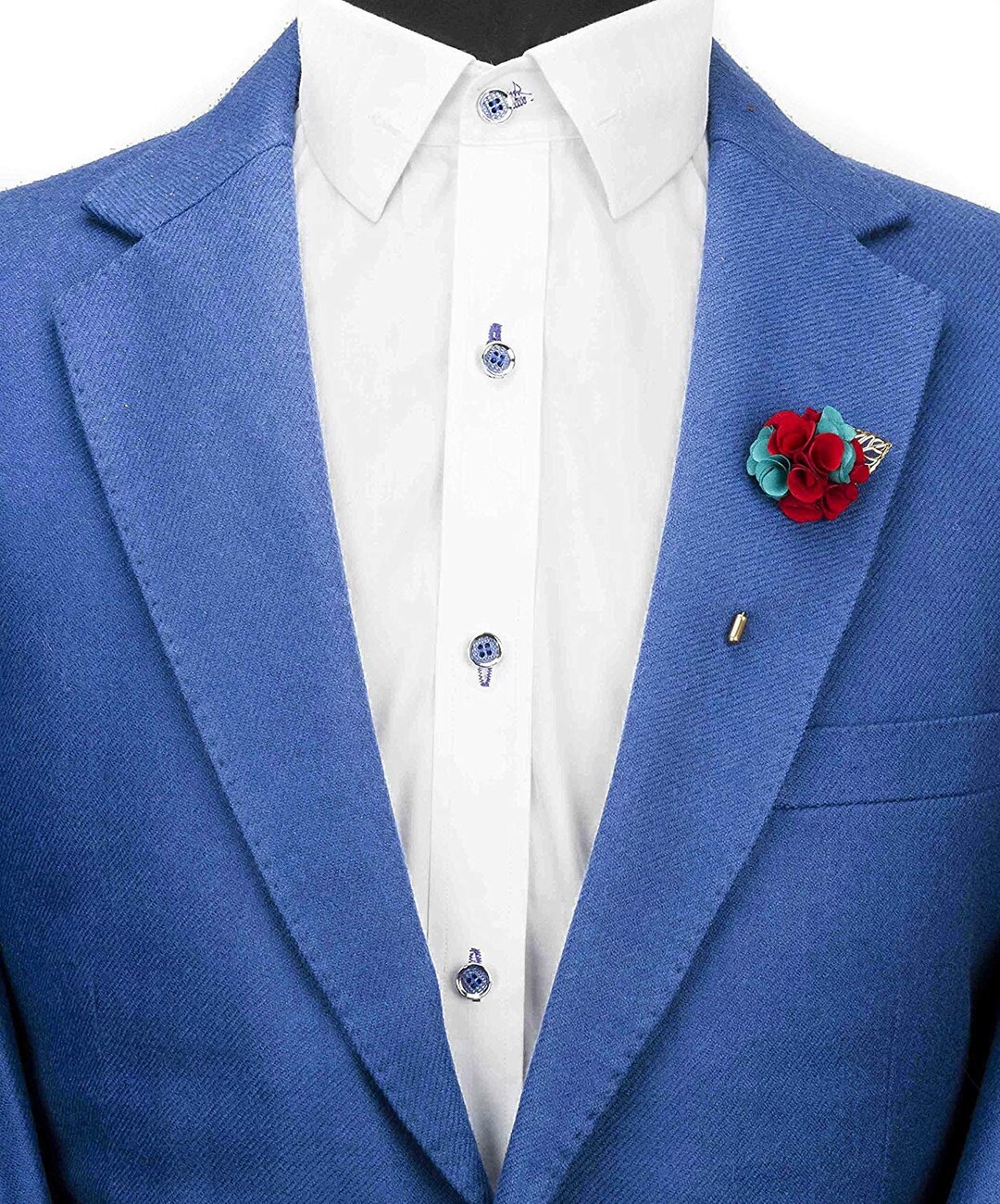 Bunch Flower With Golden Leaf Lapel ,mens Boutonniere, Lapel Pin Men ...