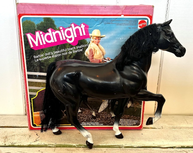 Vintage 1982 'midnight' Barbie Doll's Beautiful Black Stallion! 1980's ...