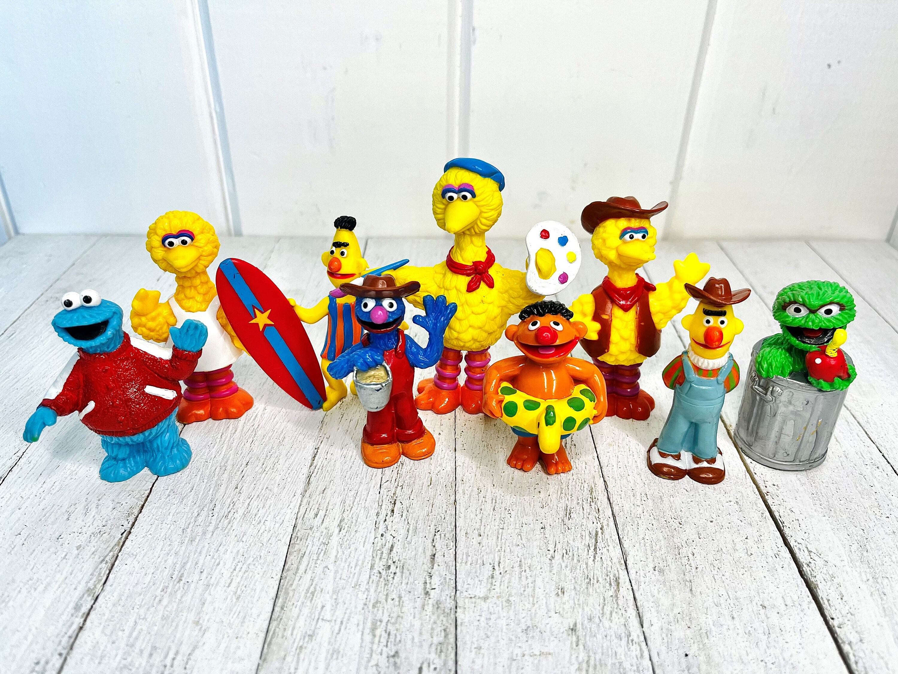 Set of 9 Vintage 1980's Sesame Street Character Figures, Collectible ...