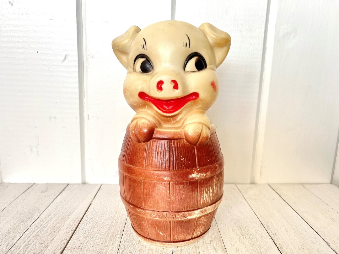 Vintage 1960's Regal Brand Pig in a Barrel Money, Coin, Piggy Bank ...