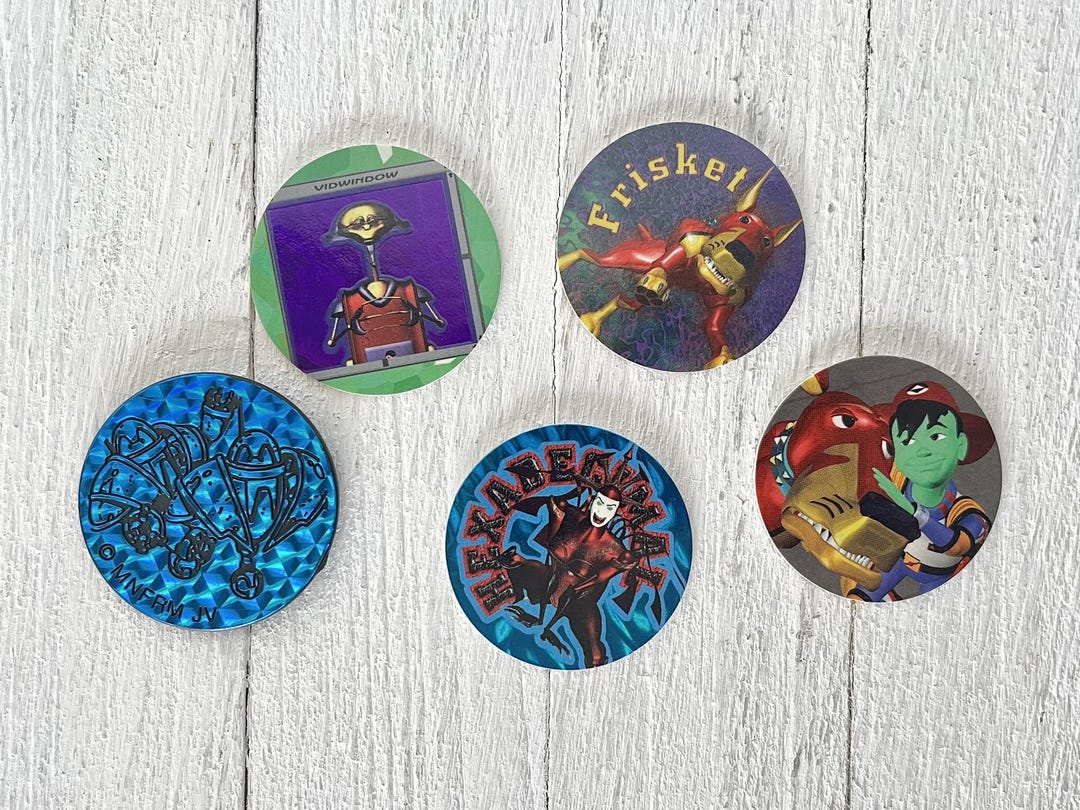 Set of 5 Vintage 1990's Reboot POGS, Slammer, Retro YTV Cartoon, Milk ...