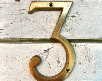 Antique Brass House Number - Etsy