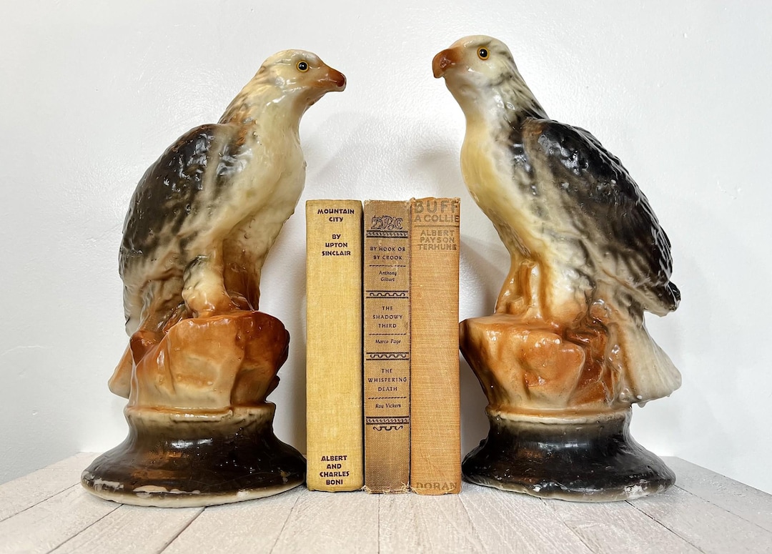 Set of 2 Large Vintage Wax Bald Eagle Candles, Sculpted Wax Figure ...
