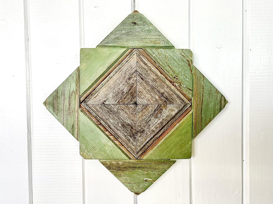 Handmade Mint Green Reclaimed Barn Wood Art Piece, Vintage Country ...