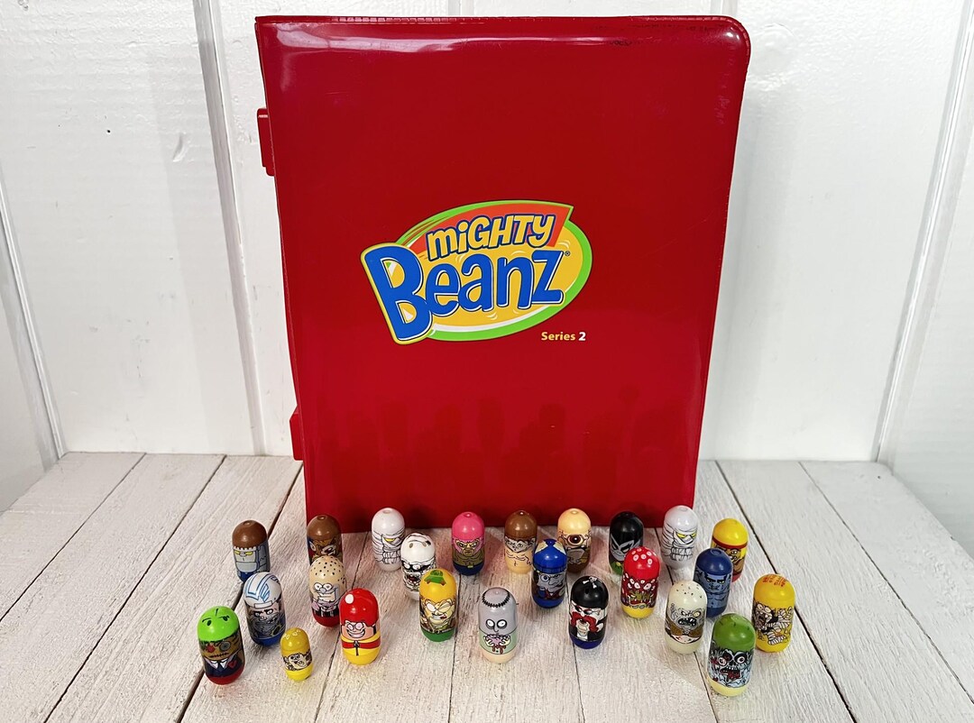Vintage Mighty Beanz Carrying Case & 24 Beanz, Rare Original 2002 ...