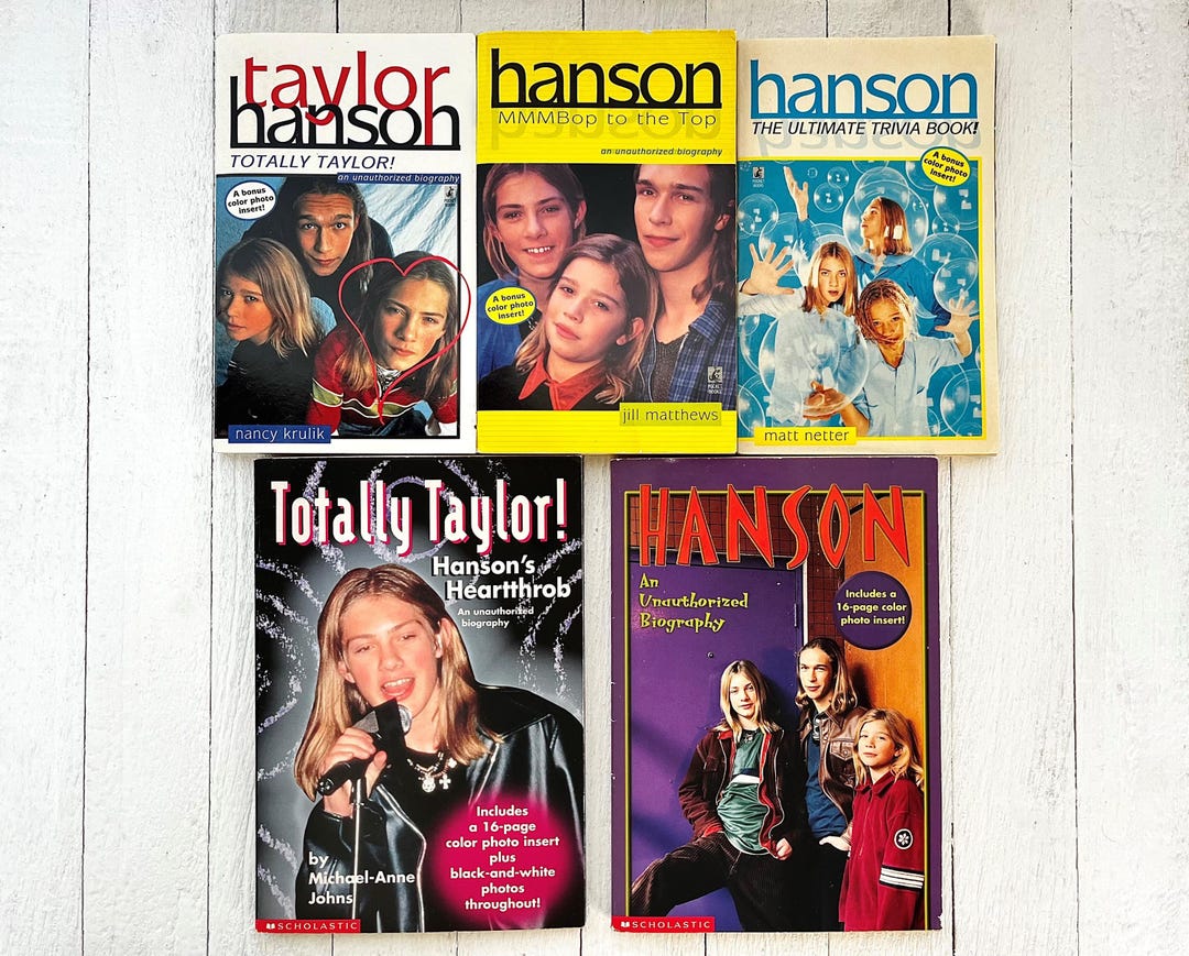 Set of 5 Vintage 1990's Hanson Books, Teen Heartthrob Boy Band ...