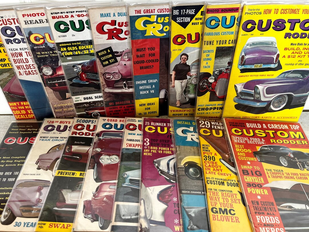Collection of Rare Vintage 1950 - 60's Custom Rodder Magazines (lot of ...