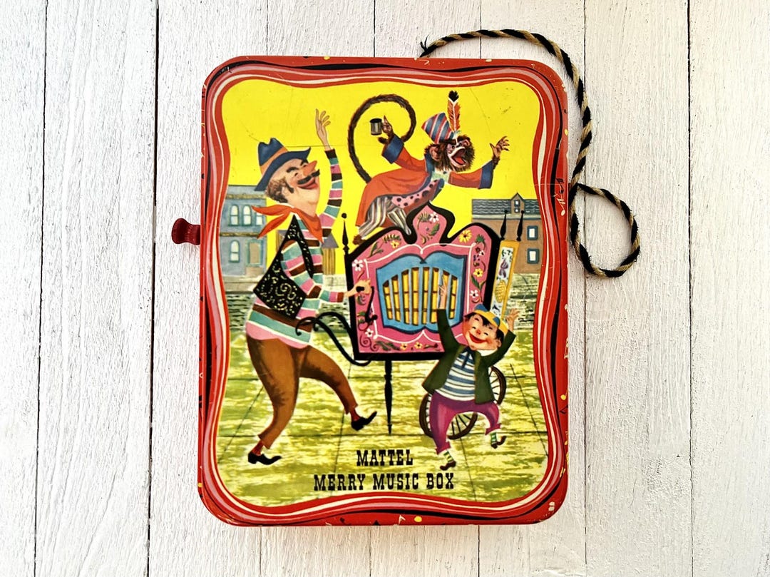 Antique 60's Merry Music Tin Toy Box by Mattel - Etsy