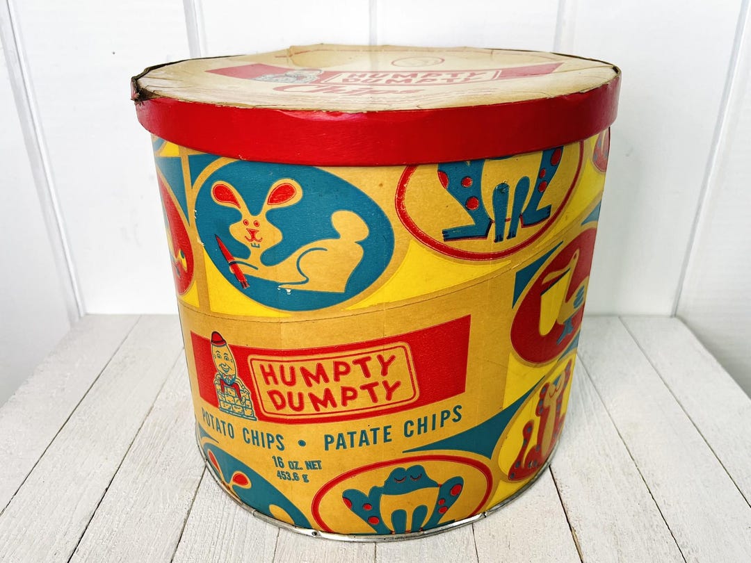 Vintage Humpty Dumpty Potato Chips Canister, Storage Container ...