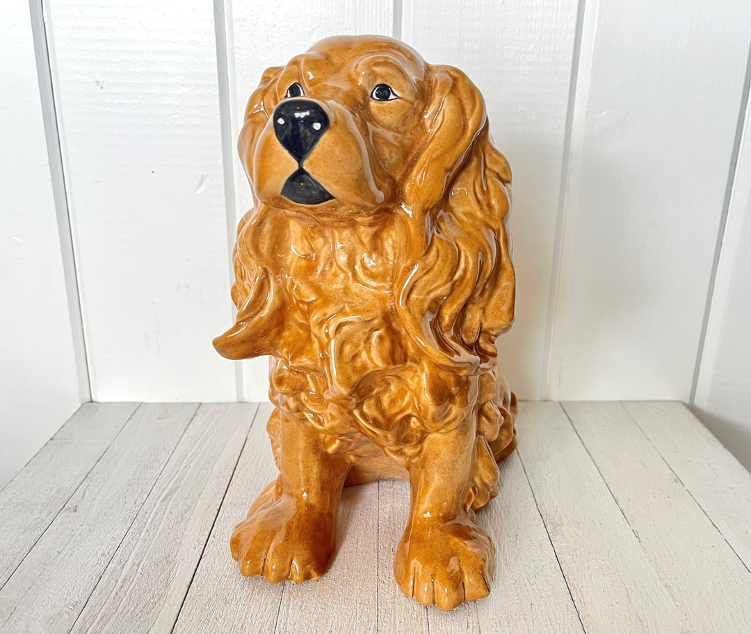Vintage Mid-century Large Ceramic Dog Cocker Spaniel Statue - Etsy