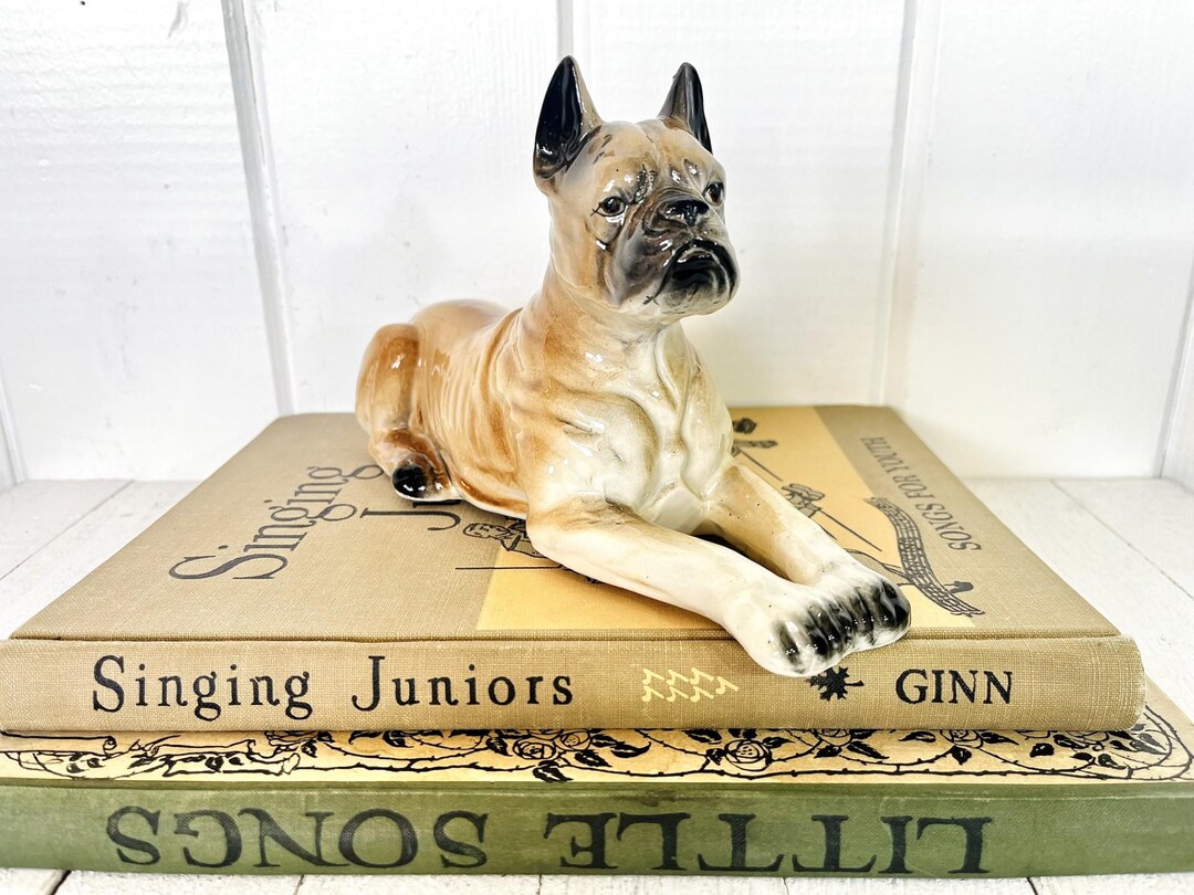 Vintage Mid-century Ceramic Boxer Dog Statue Figure - Etsy