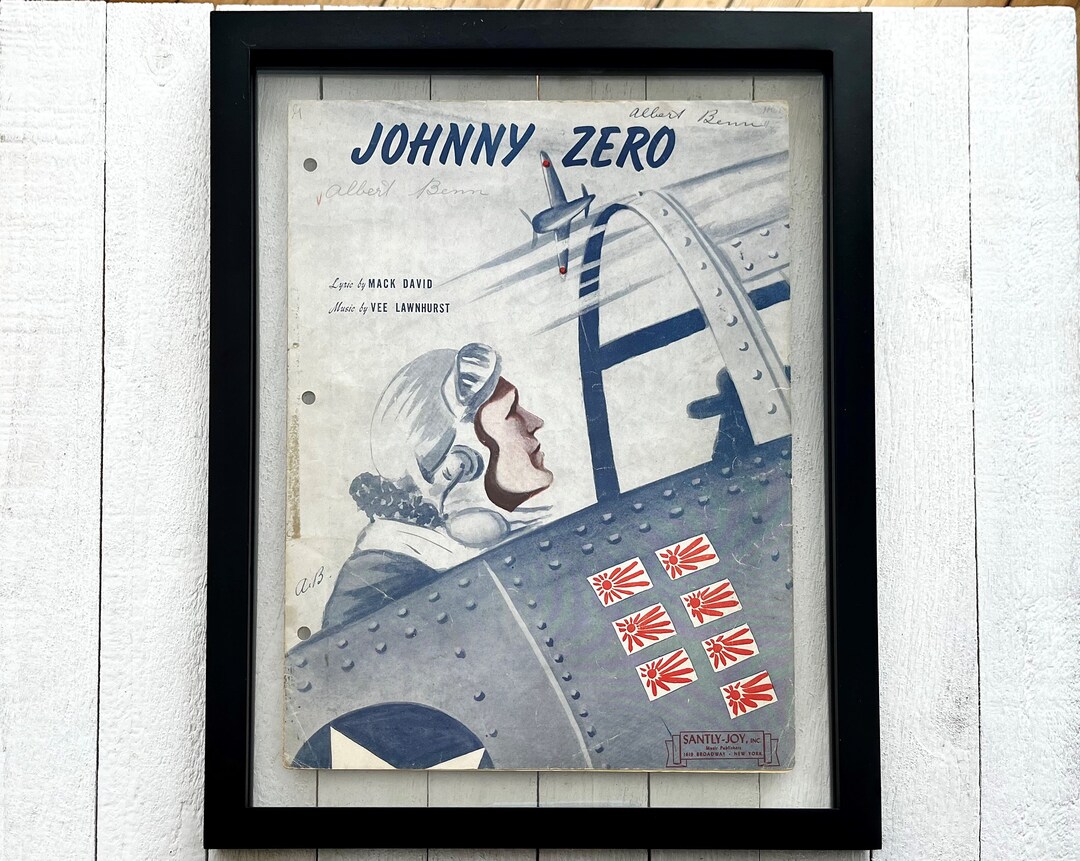 Antique 1943 'johnny Zero' Sheet Music, WWII War-time Ephemera, Navy ...