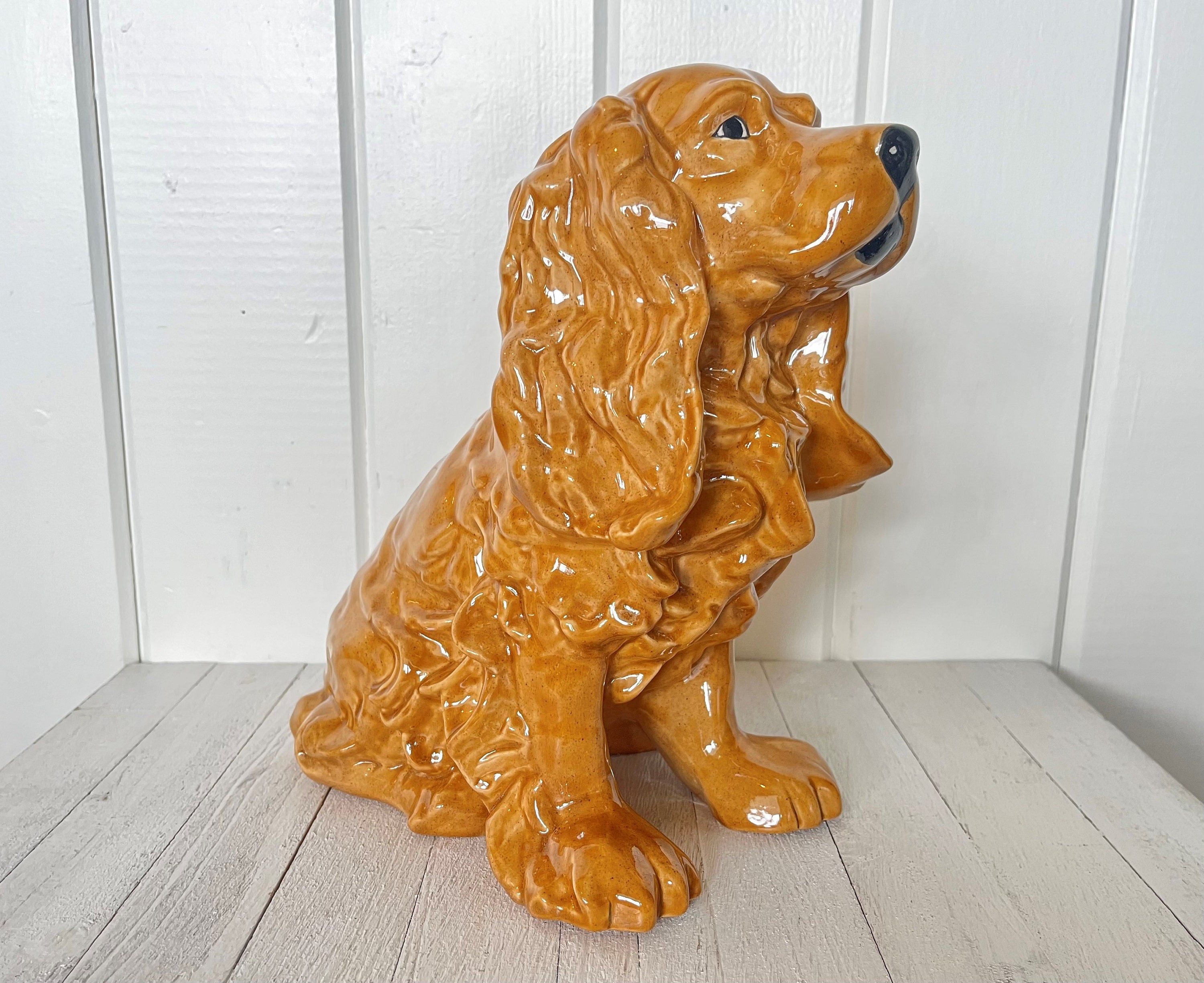 Vintage Mid-century Large Ceramic Dog Cocker Spaniel Statue - Etsy