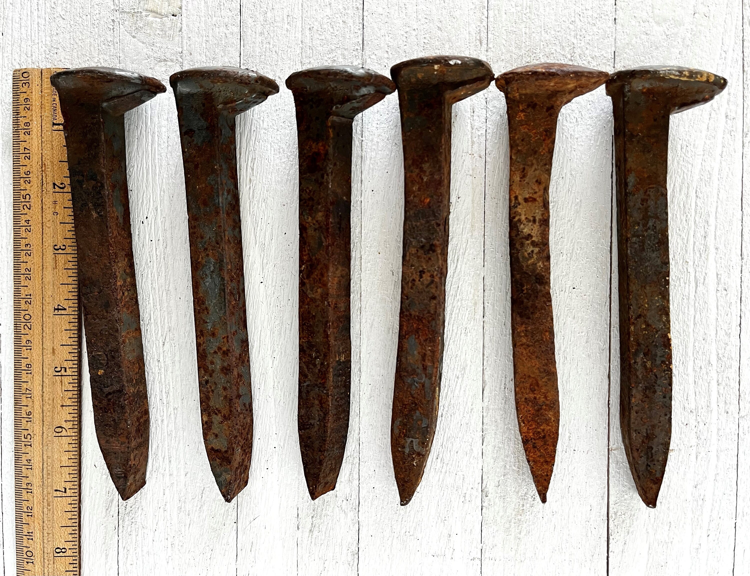 Antique Primitive Rusty Iron Metal Railway Spikes, Canadian Pacific ...