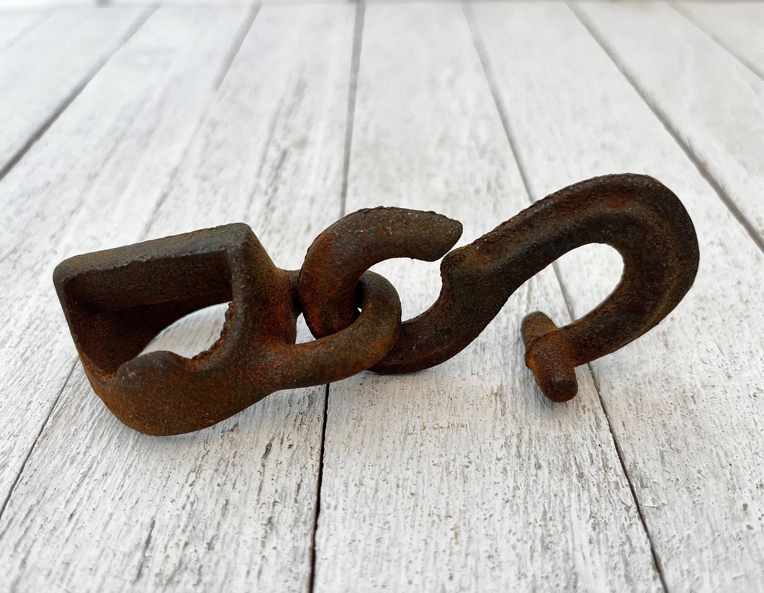 Antique Primitive Rusty Iron Hanging Hooks, Rustic Plant Hangers ...