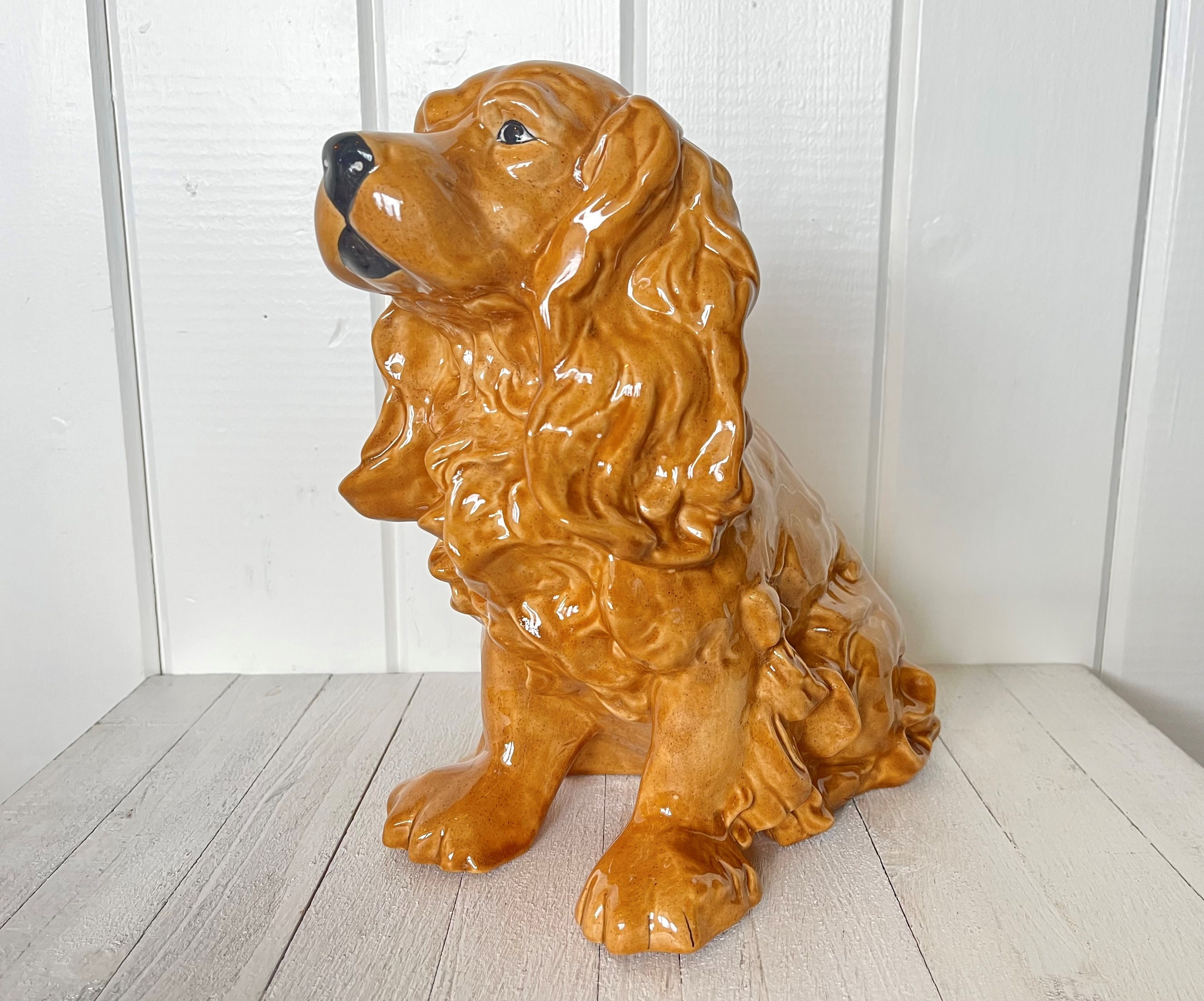 Vintage Mid-century Large Ceramic Dog Cocker Spaniel Statue - Etsy