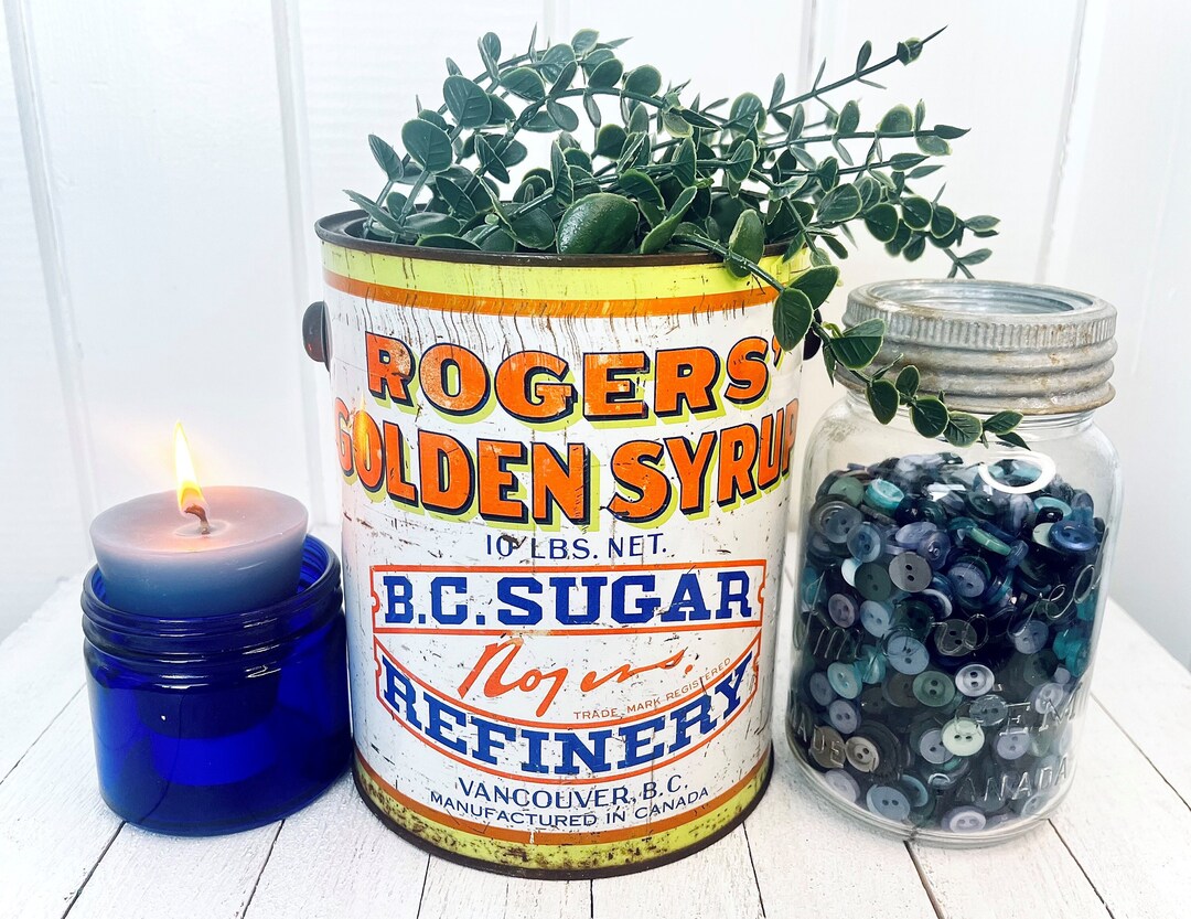 Antique Rogers' Golden Syrup B.C. Sugar Refining Co. Vancouver 10lb, 2L ...