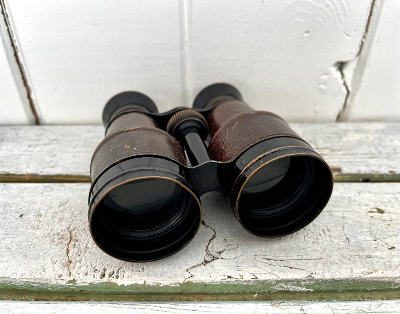 Antique Early 1900's Leather Clad Field Binoculars, Primitive Militaria ...