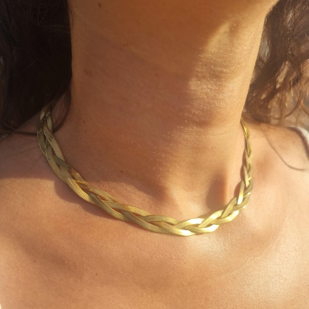 Lily Maya - Tri Colour Gold, Silver & Rose Gold and Gold Plait ...